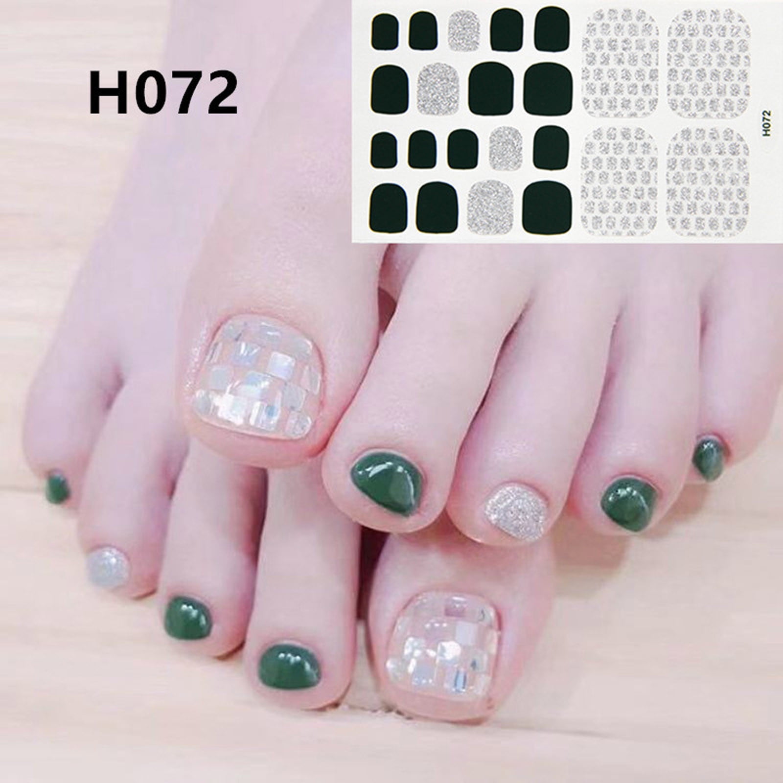 Betivan Fall Clearances Toe Nail Stickers Diamond Charm Full Nail Wraps ...