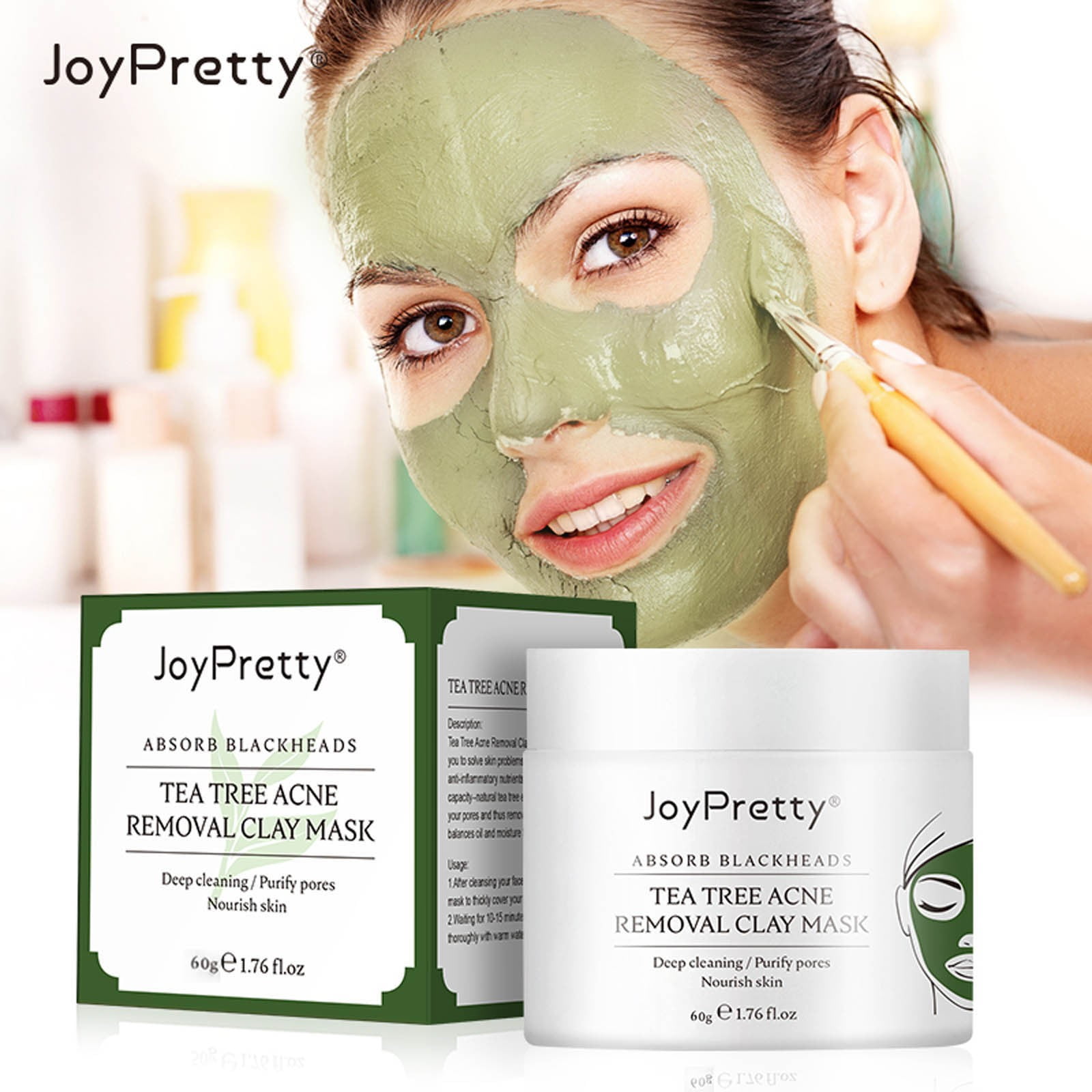 Betivan Green Tea Mud Mask - Green Tea Deep Cleanse Mask for Pore ...