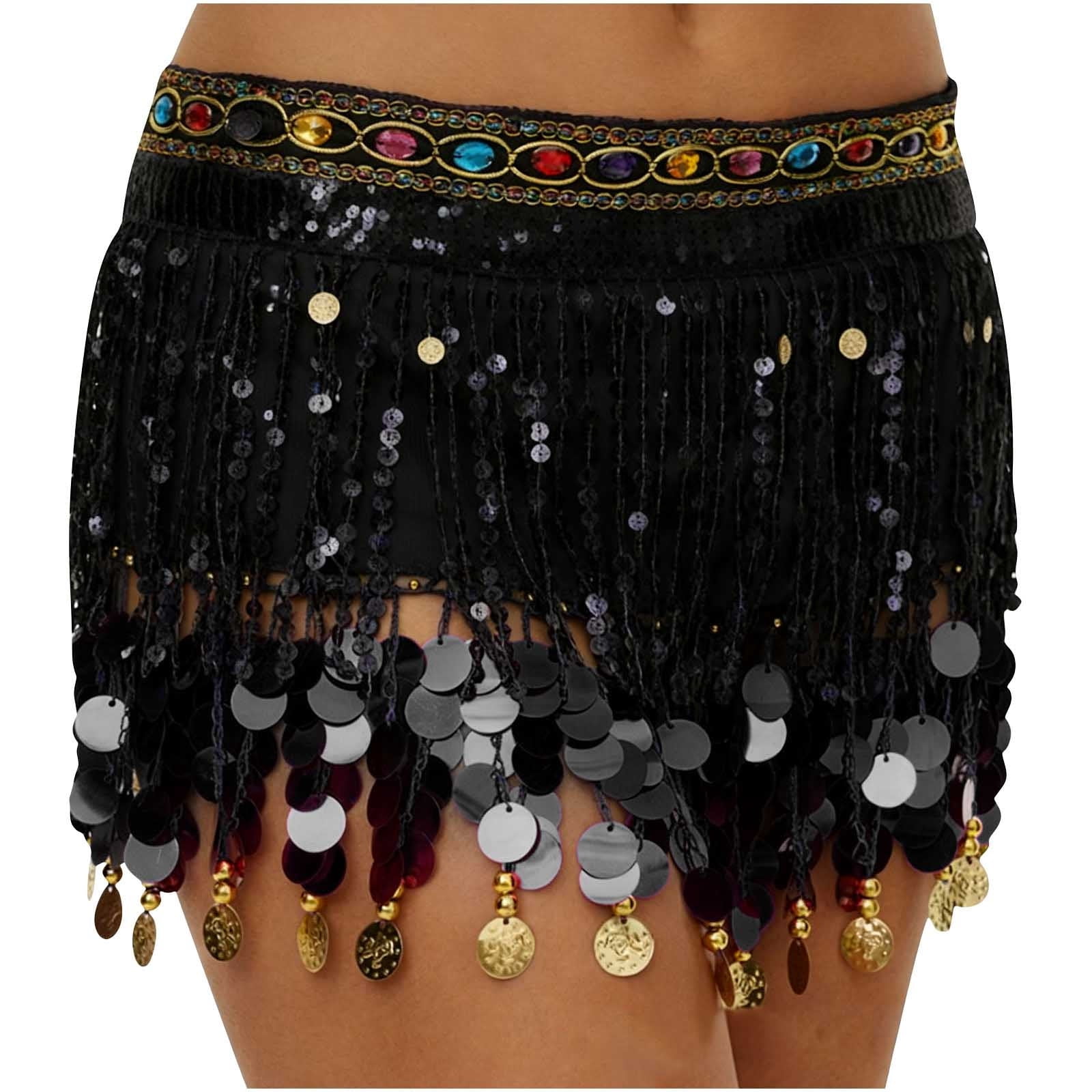 Betivan Ladies' Belly Dance Waist Scarf Four Seasons Encrypted Tassel ...