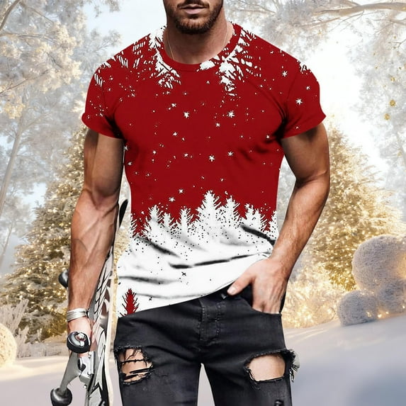 Betivan Men Christmas Shirts Casual Xmas Funny Santa Graphic Short ...