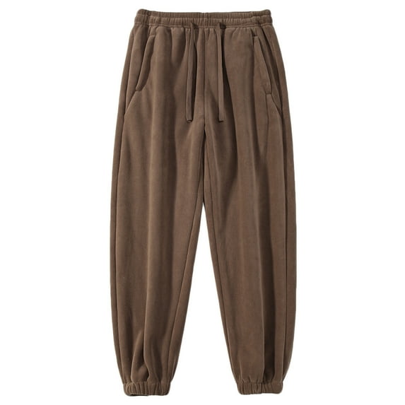 Betivan Men Joggers Casual Fleece Sherpa Lined Cargo Pants, Elastic Waist Trousers with Multiple ...