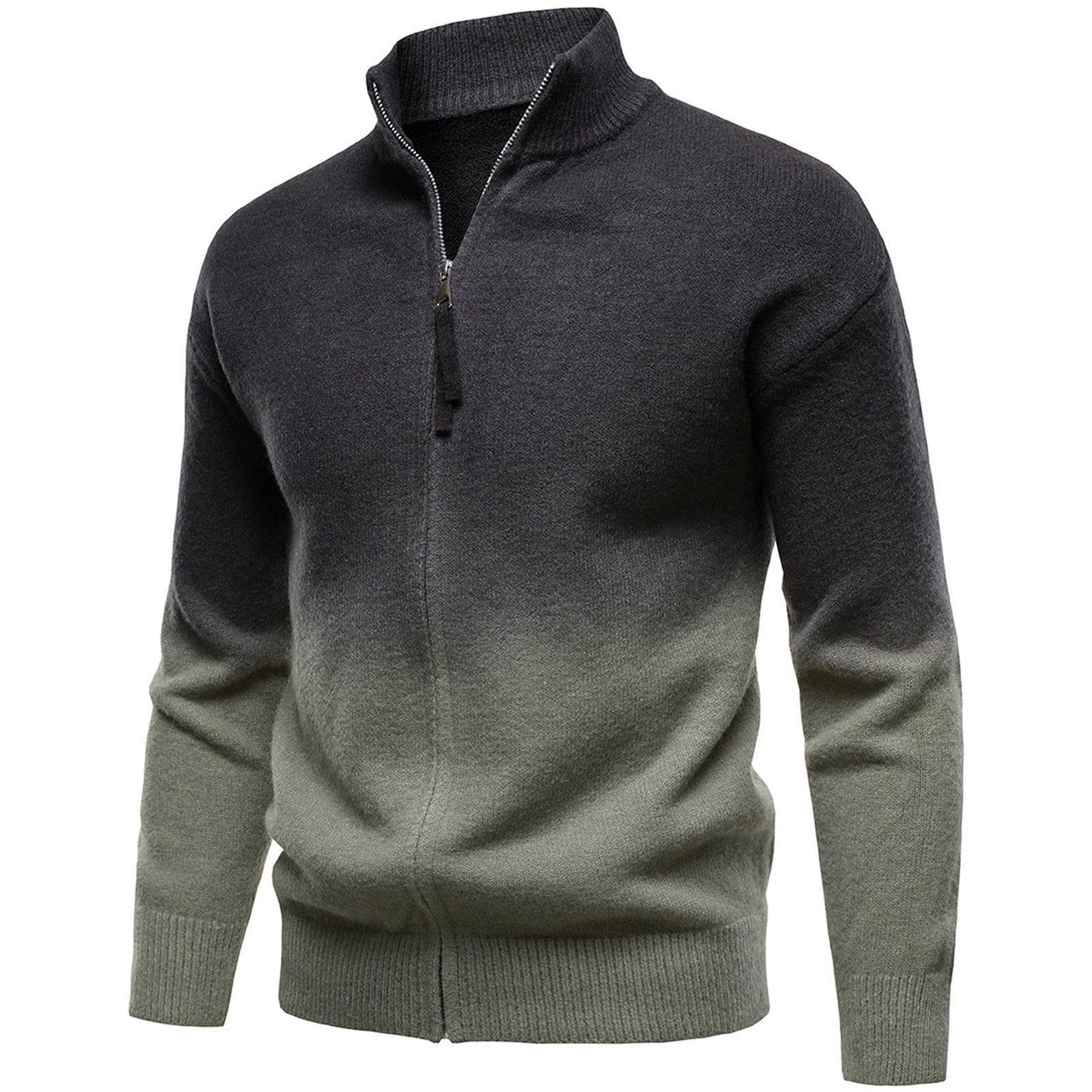 Betivan Men Solid-Color Gradient Knit Sweater, Slim Fit Turtleneck ...
