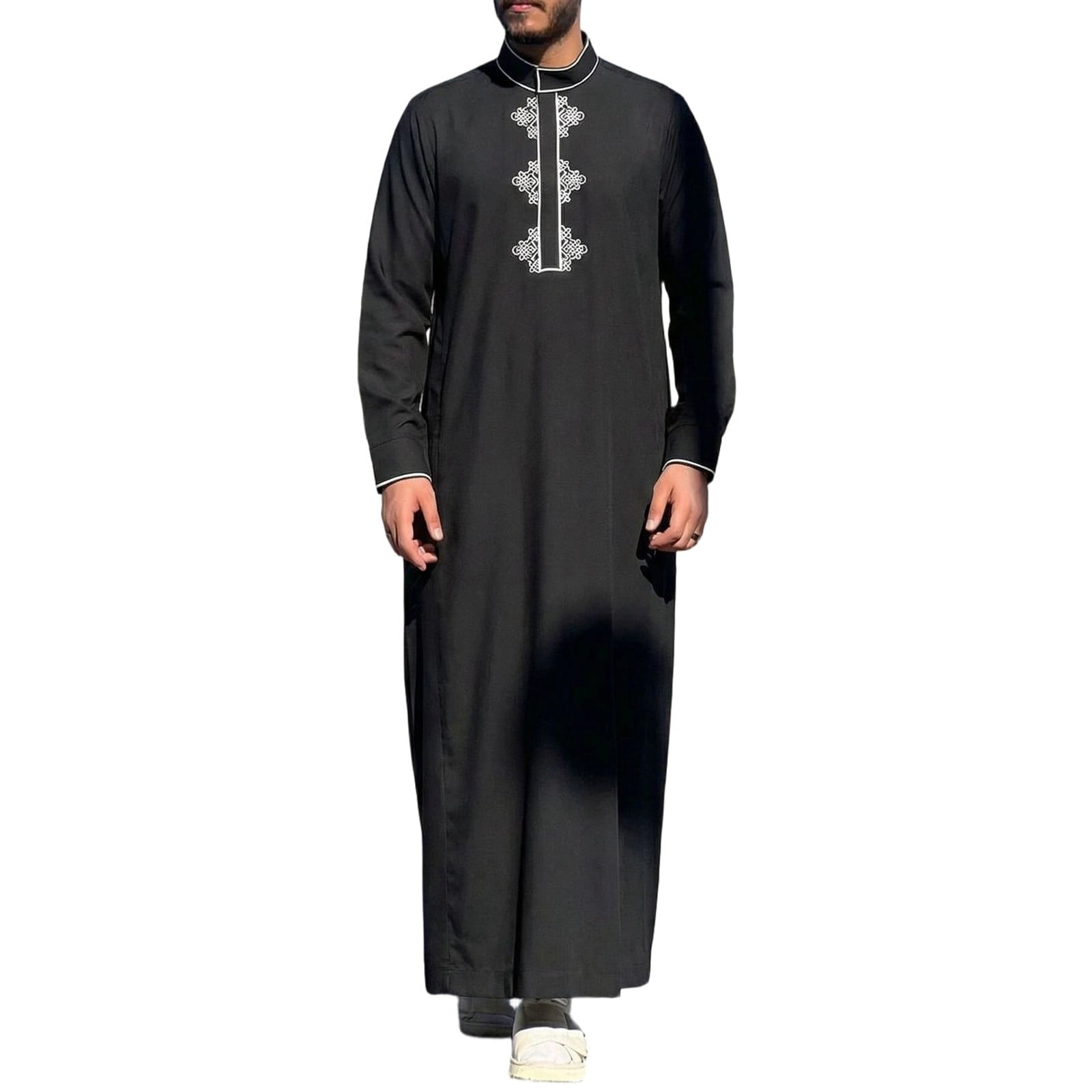 Betivan Men's Arab Robes Long Sleeves Crew Neck Muslim Apparel Long ...