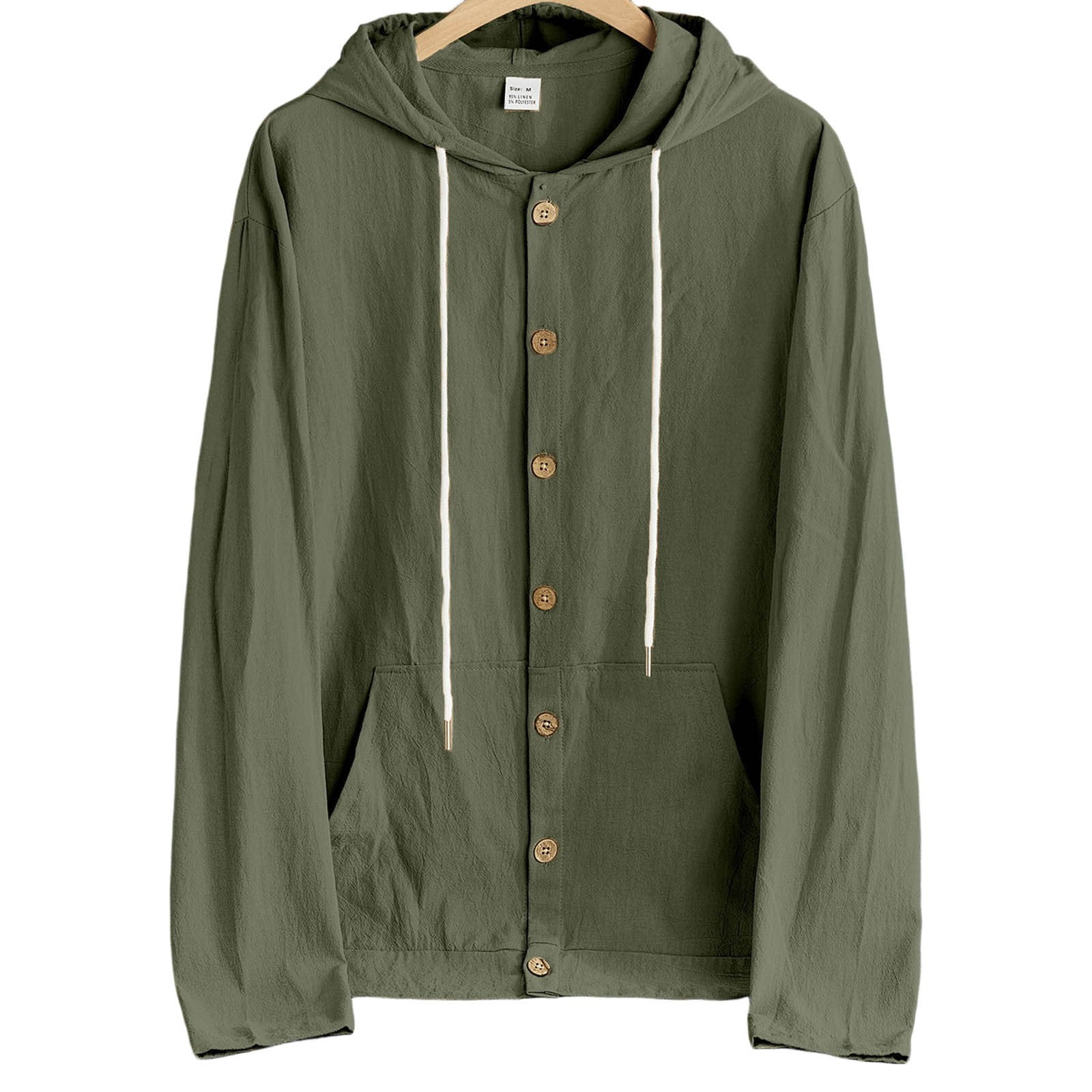 Betivan Men's Casual Sweatshirts Loose Fit Versatile Solid Color Button ...