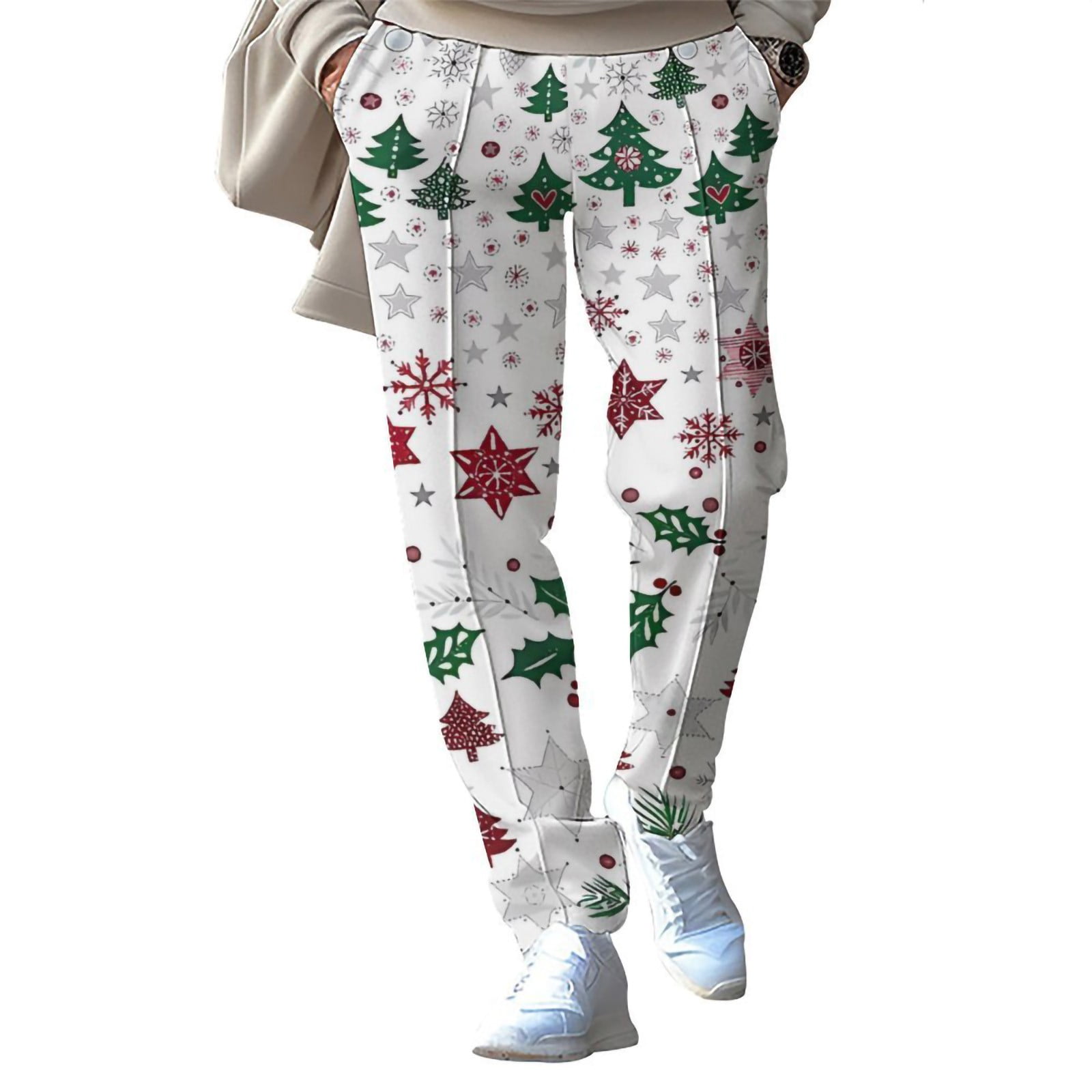 Betivan Men's Christmas Printed Sweatpants, Loose Straight Leg ...