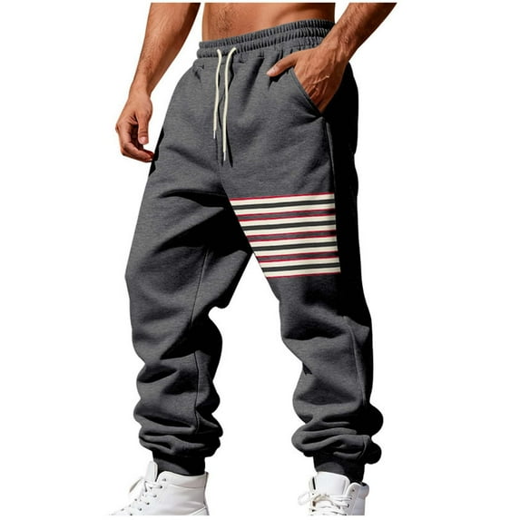 Betivan Men's Fleece Lined Sweatpants Joggers Elastic Waist Drawstring ...