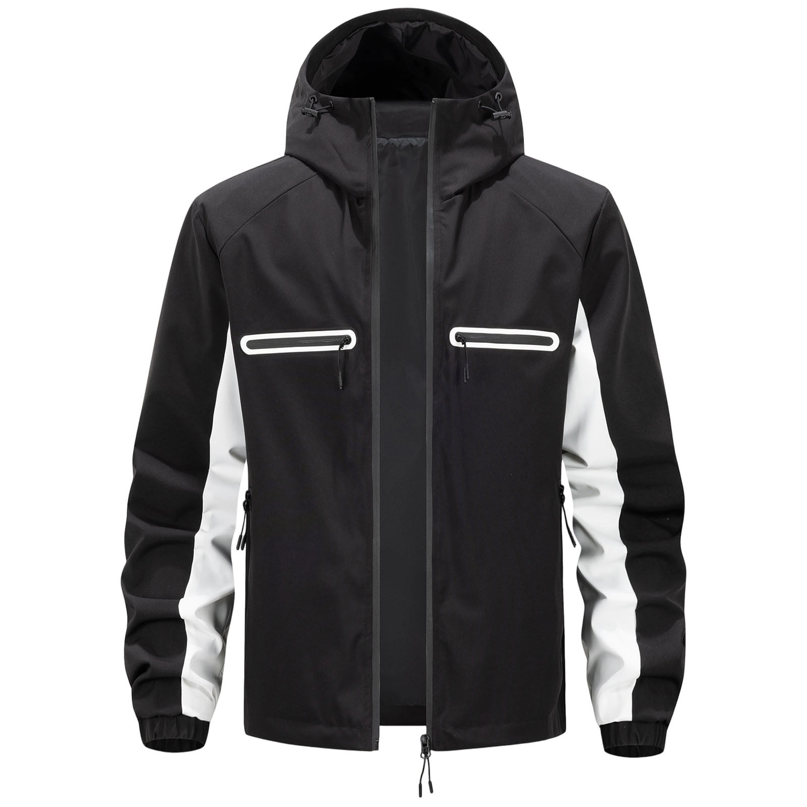 Betivan Men's Jacket Casual Solid Hooded Long-Sleeve Zipper Pocket Coat ...