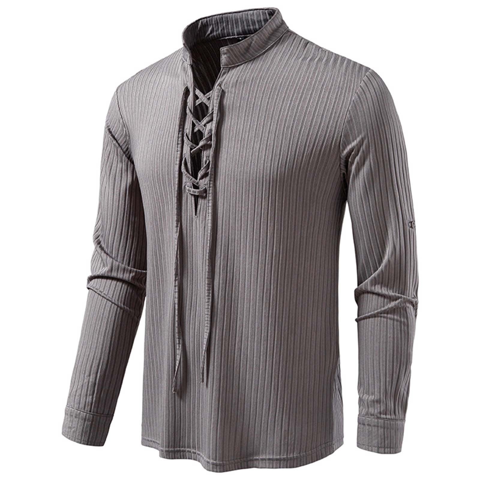 Betivan Men's Long Sleeve Hooded Shirts Retro Style for Medieval,Viking ...