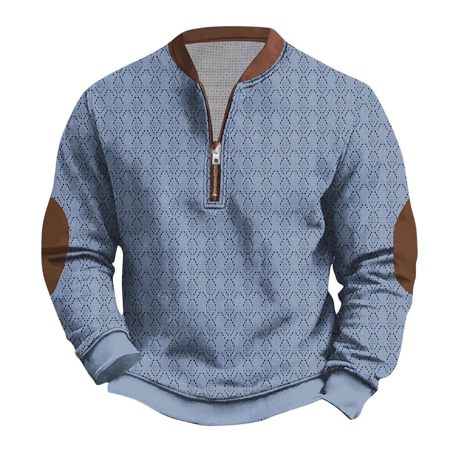 Betivan Men's Plus Size Spring Transition Vintage Printed Half-Zip ...