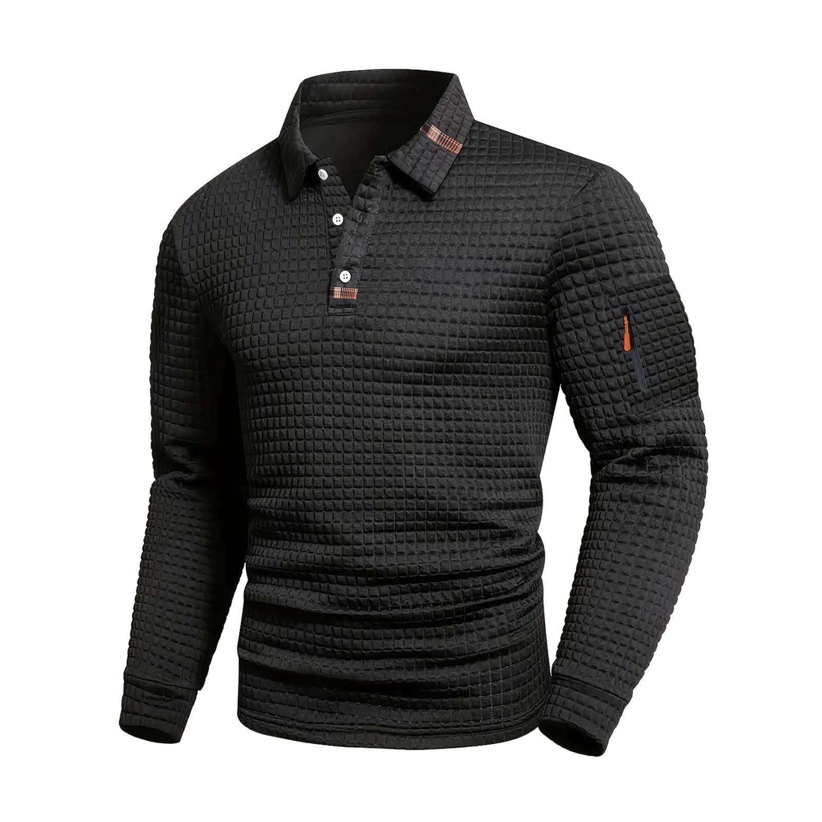 Betivan Men's Pullover Hoodies Plaid Jacquard Long Sleeve Drawstring ...