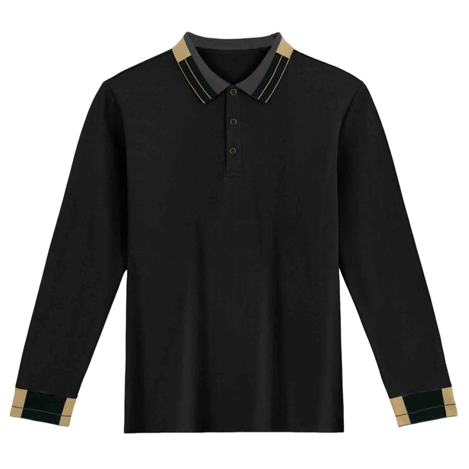 Betivan Men's Shirts Long Sleeve 2025 Casual Polo T-Shirts Turndown ...