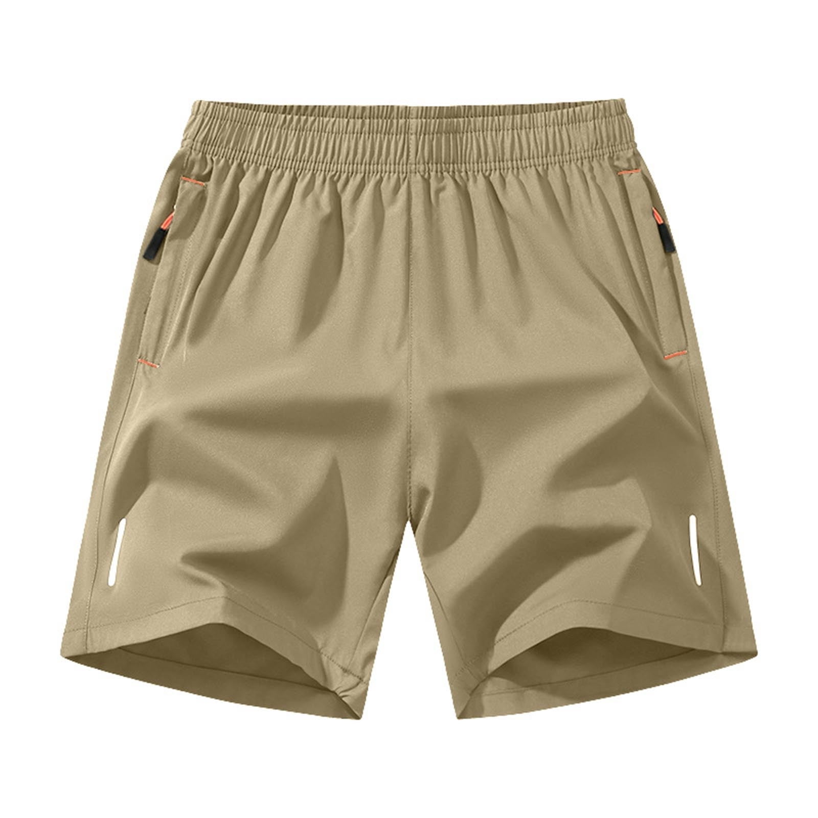 Betivan Men's Solid Cargo Shorts Multi-pocket Elastic Waist Beach-ready ...