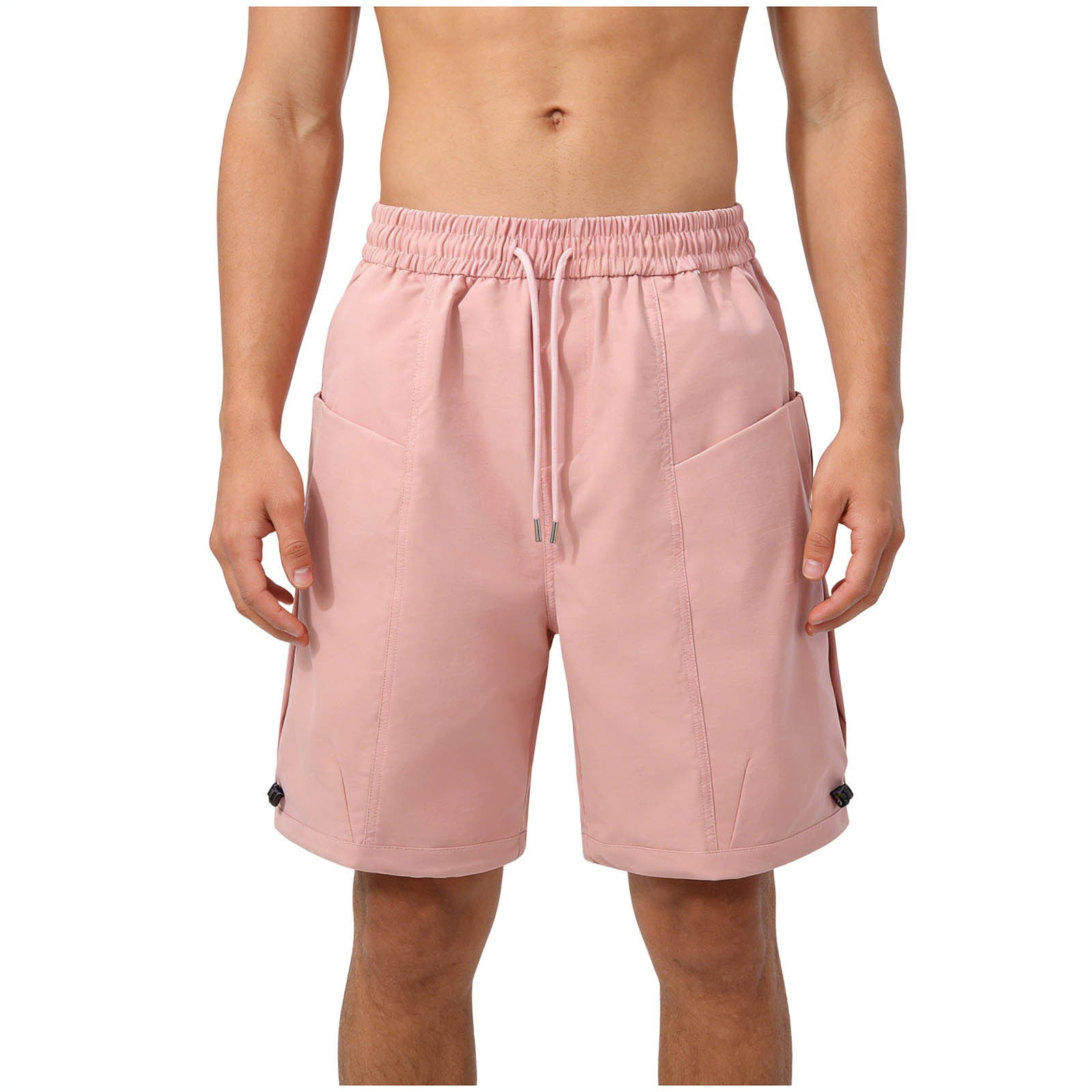 Betivan Men's Solid Cargo Shorts Multi-pocket Elastic Waist Beach-ready ...