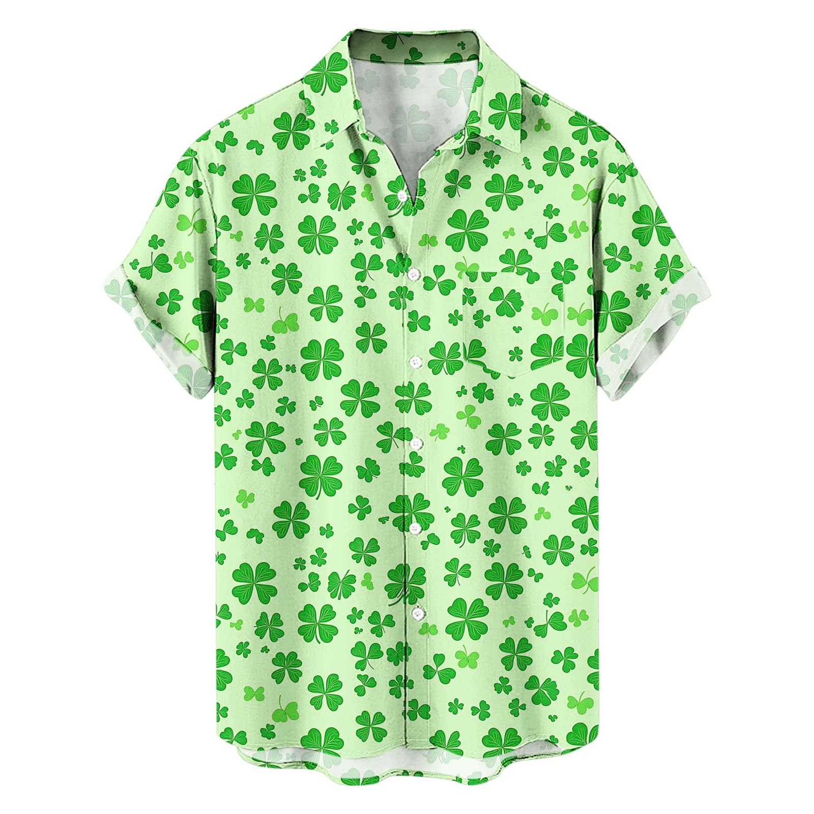 Betivan Men's St. Patrick's Day Printed Shirt Turndown Collar Button ...