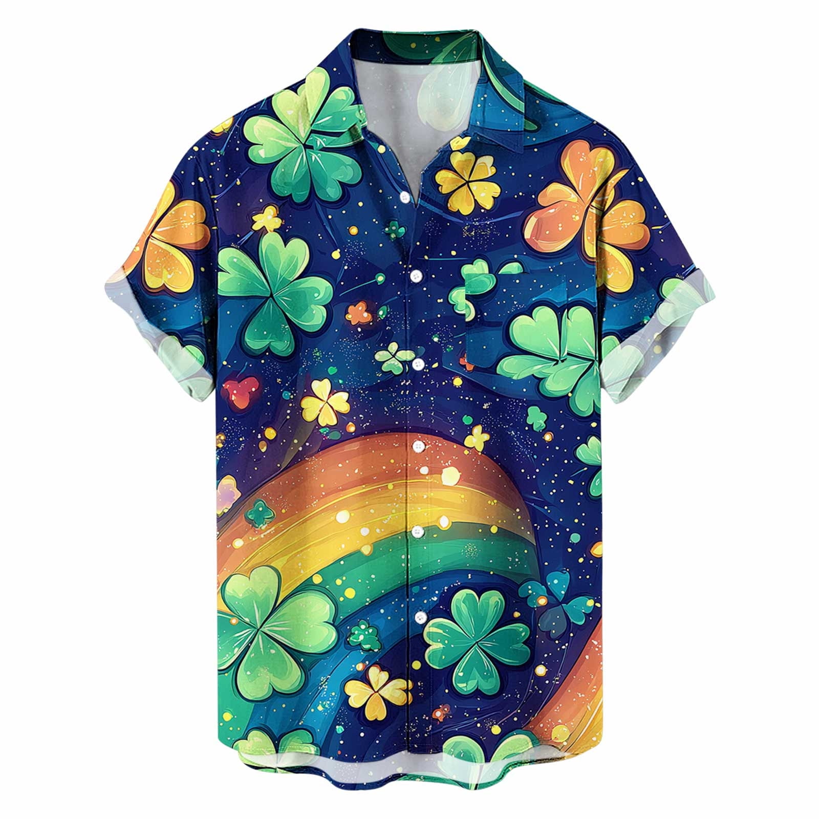 Betivan Men's St. Patrick's Day Printed Shirt Turndown Collar Button ...