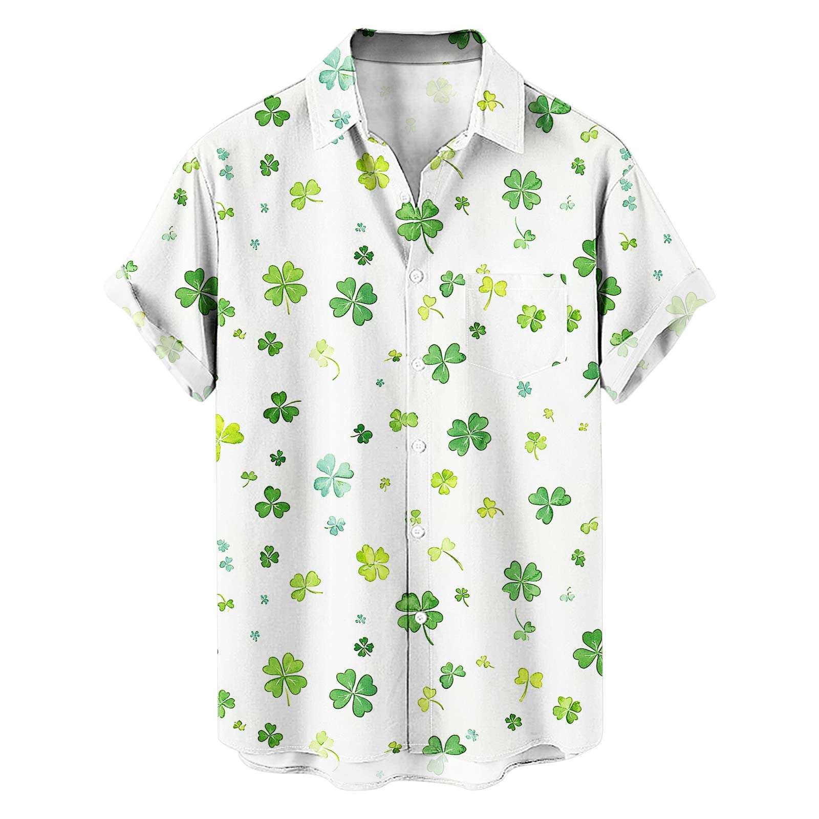 Betivan Men's St. Patrick's Day Printed Shirt Turndown Collar Button ...