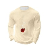 Betivan Men's Sweatshirt Valentine's Day Waffle Knit T-shirt, Heart ...