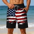 Betivan Men's Swim Trunks Independence Day Print Drawstring Elastic ...