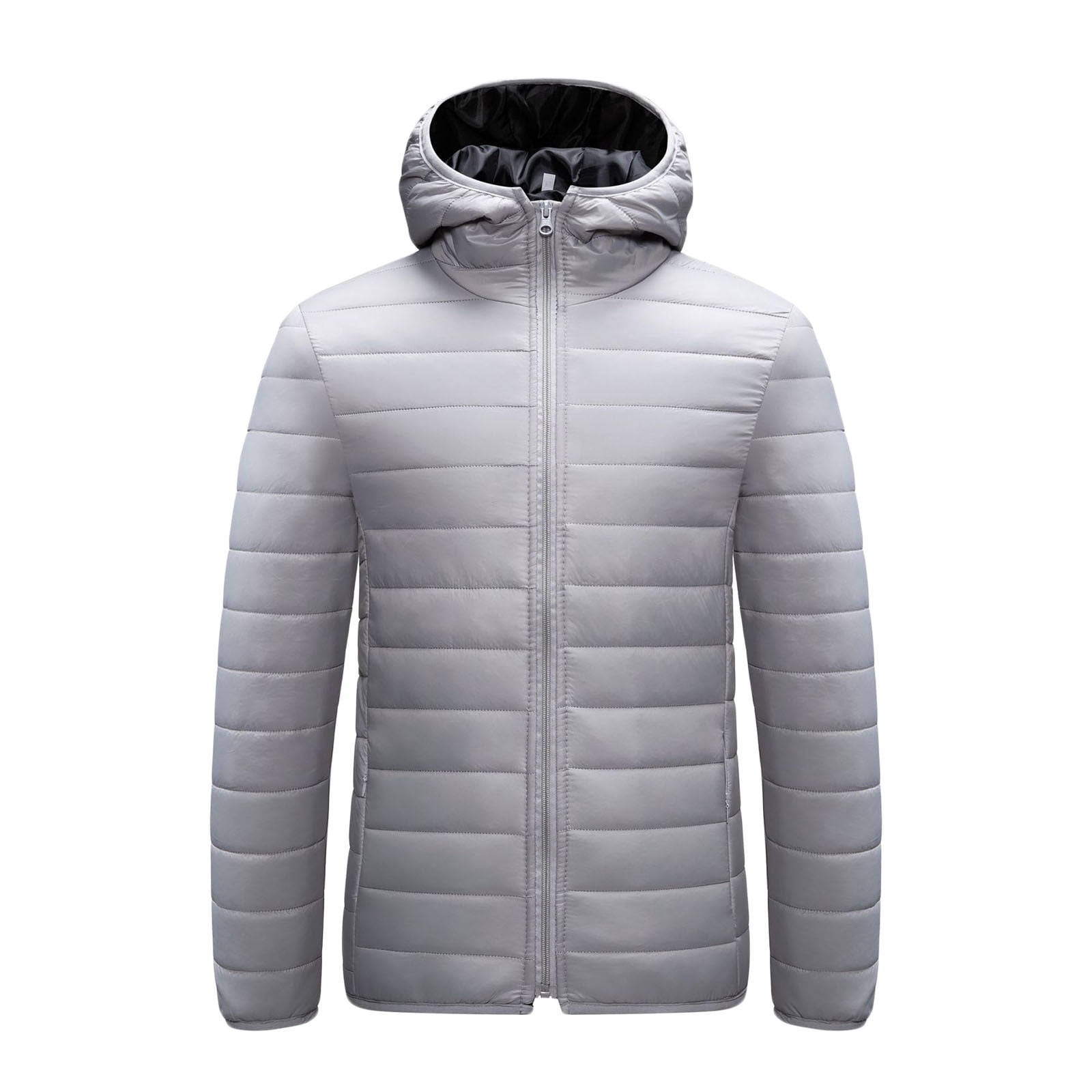 Betivan Men's Winter Quilted Detachable Hood Jacket, Slim Fit Warm ...
