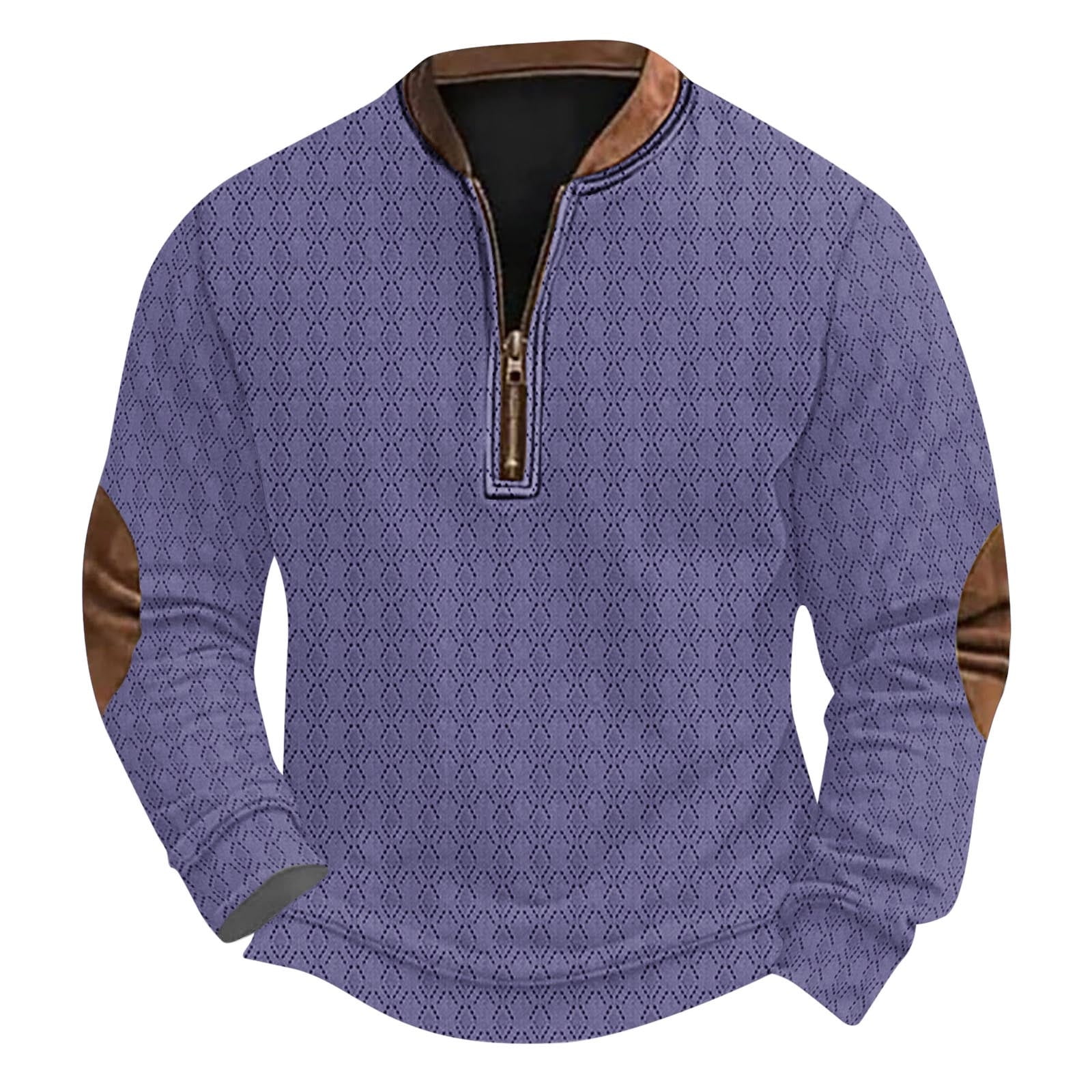 Betivan Mens Zipper Pullover Sweatshirt Stand Collar Solid-Color Fall ...
