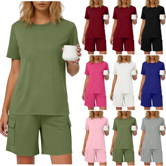 Betivan Two Piece Short Sets for Women Casual Summer Outfits Short ...