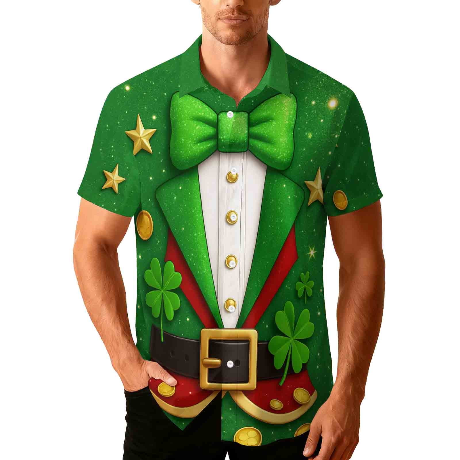 Betivan Unisex St. Patrick's Day Hawaiian Shirt, Summer Beach Short ...