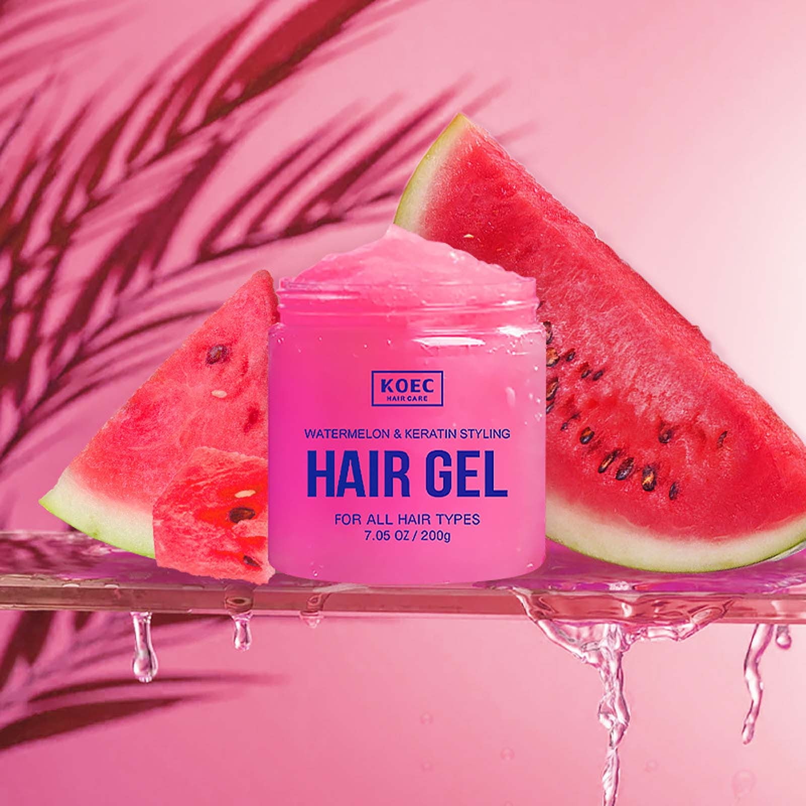 Betivan Watermelon Styling Hair Gel - Styling Gel for Curly, Frizzy ...