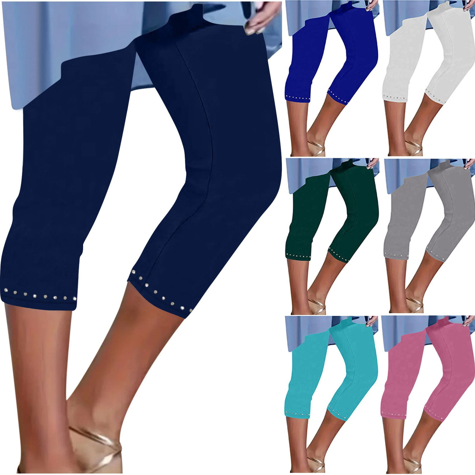 Betivan Women Capri Leggings 2024 Dressy Casual Summer Capris Knee ...