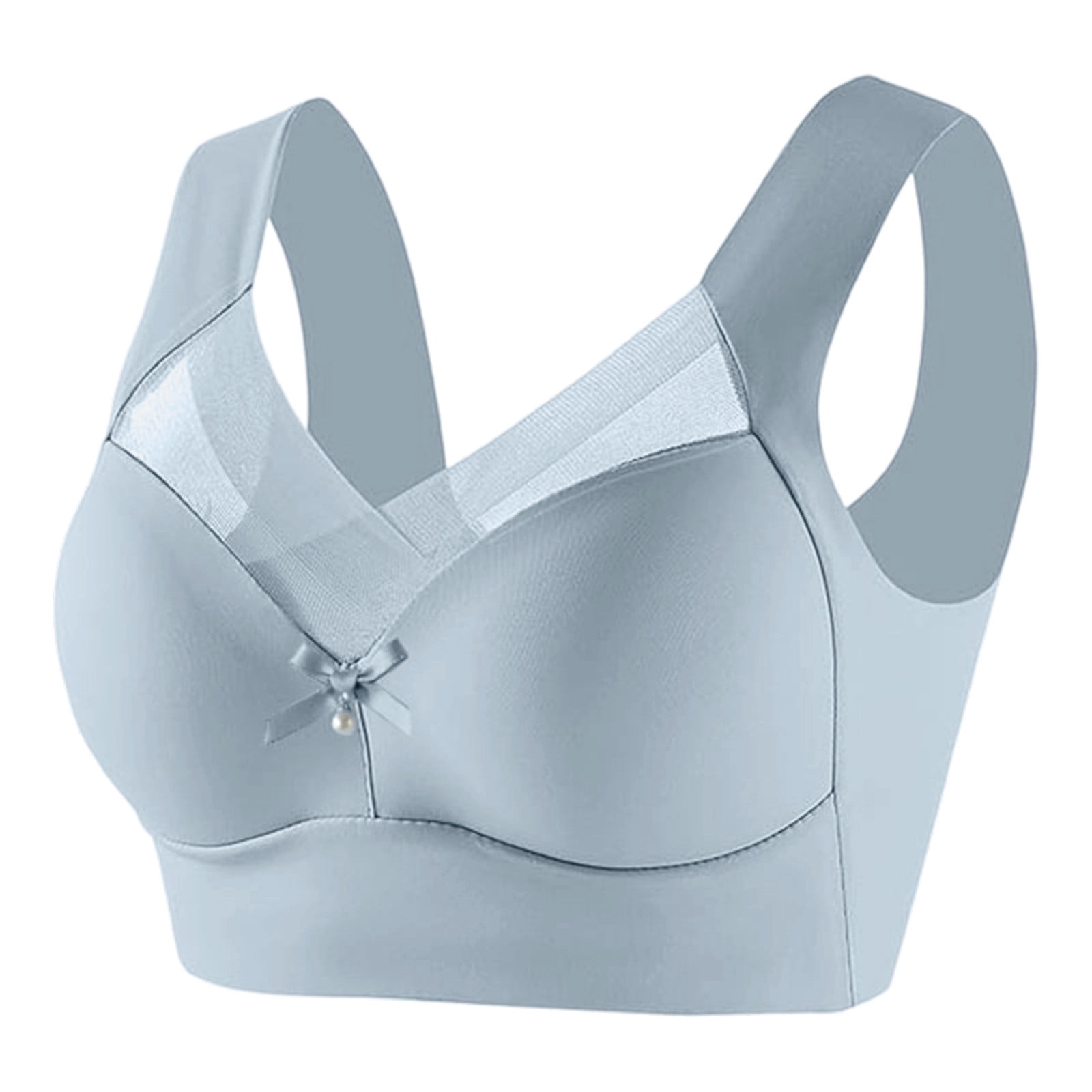 Betivan Women's Bra Bow Lace Trim Wireless Push-Up Side Supportive Thin ...