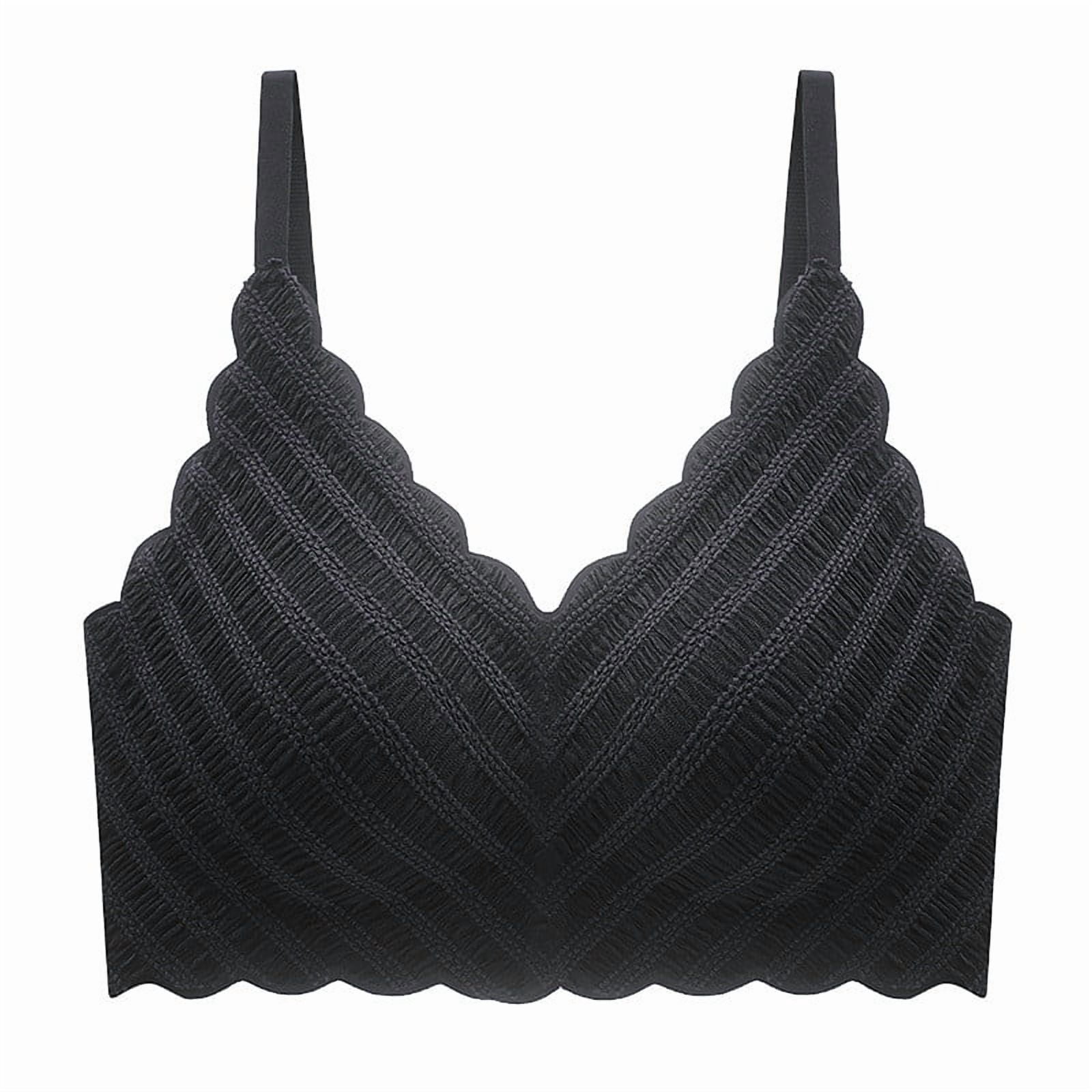 Betivan Women's Bra Solid Color Lifting Gathering Folding Plus Size ...
