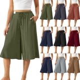 Betivan Women's Capri Pants Loose Soft Drawstring Wide Leg Sweatpants ...