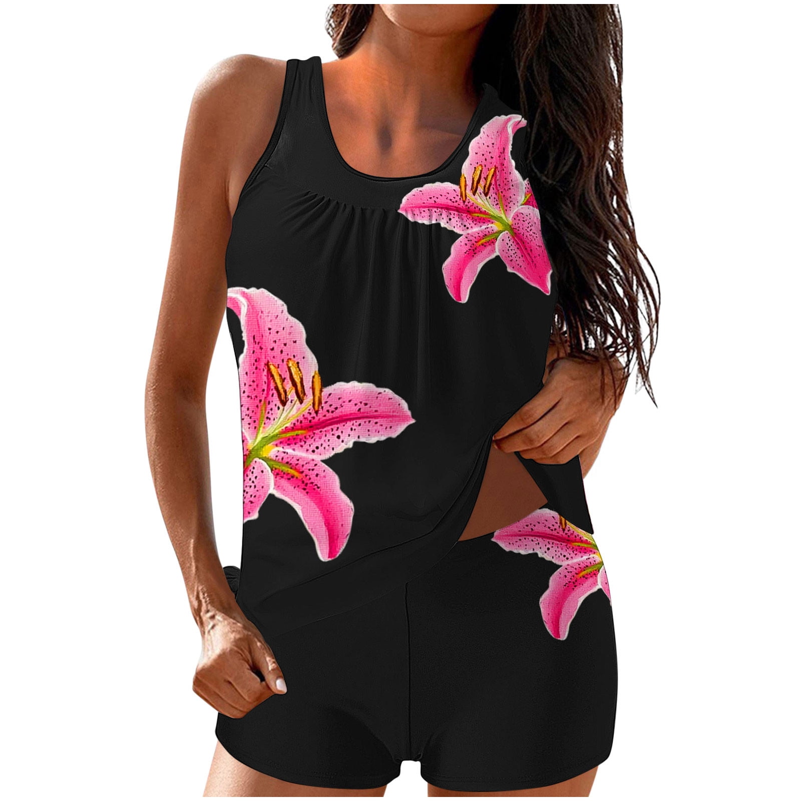 Betivan Women's Conservative Swimsuit All-over Graphic Two-Piece Bikini ...