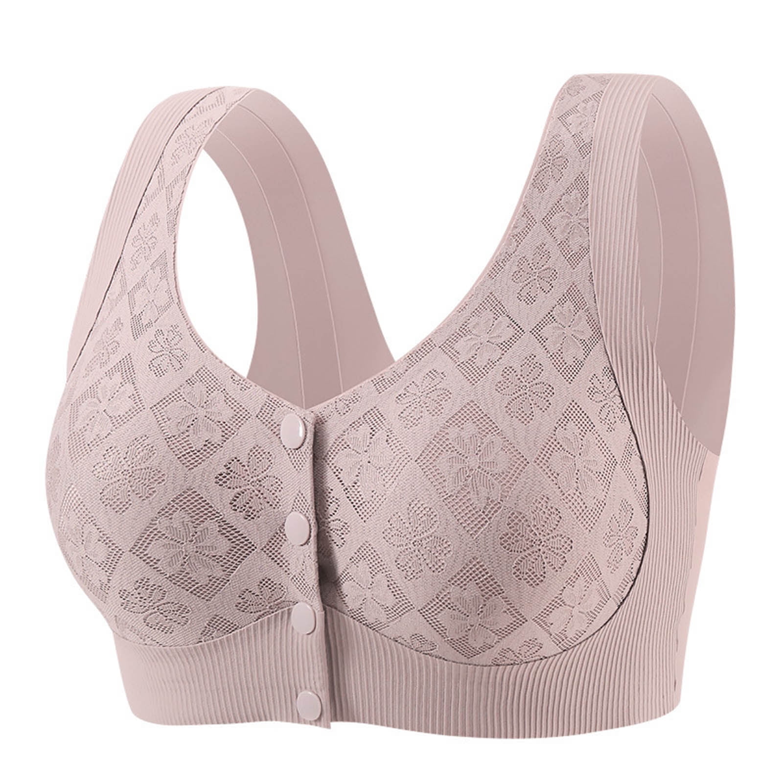 Betivan Women's Plus Size Strapless Wireless Bra Front-Close Thin Cups ...