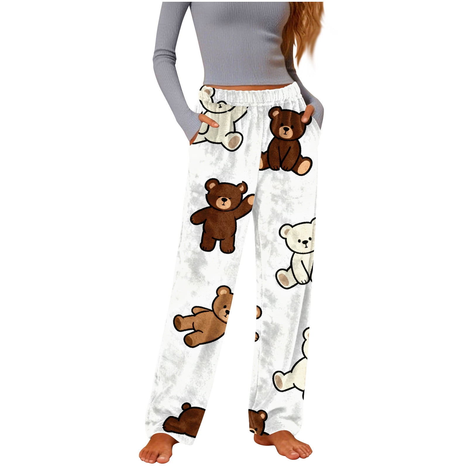 Betivan Women's Plush Fuzzy Pajama Pants Warm Cozy Pj Bottoms ...