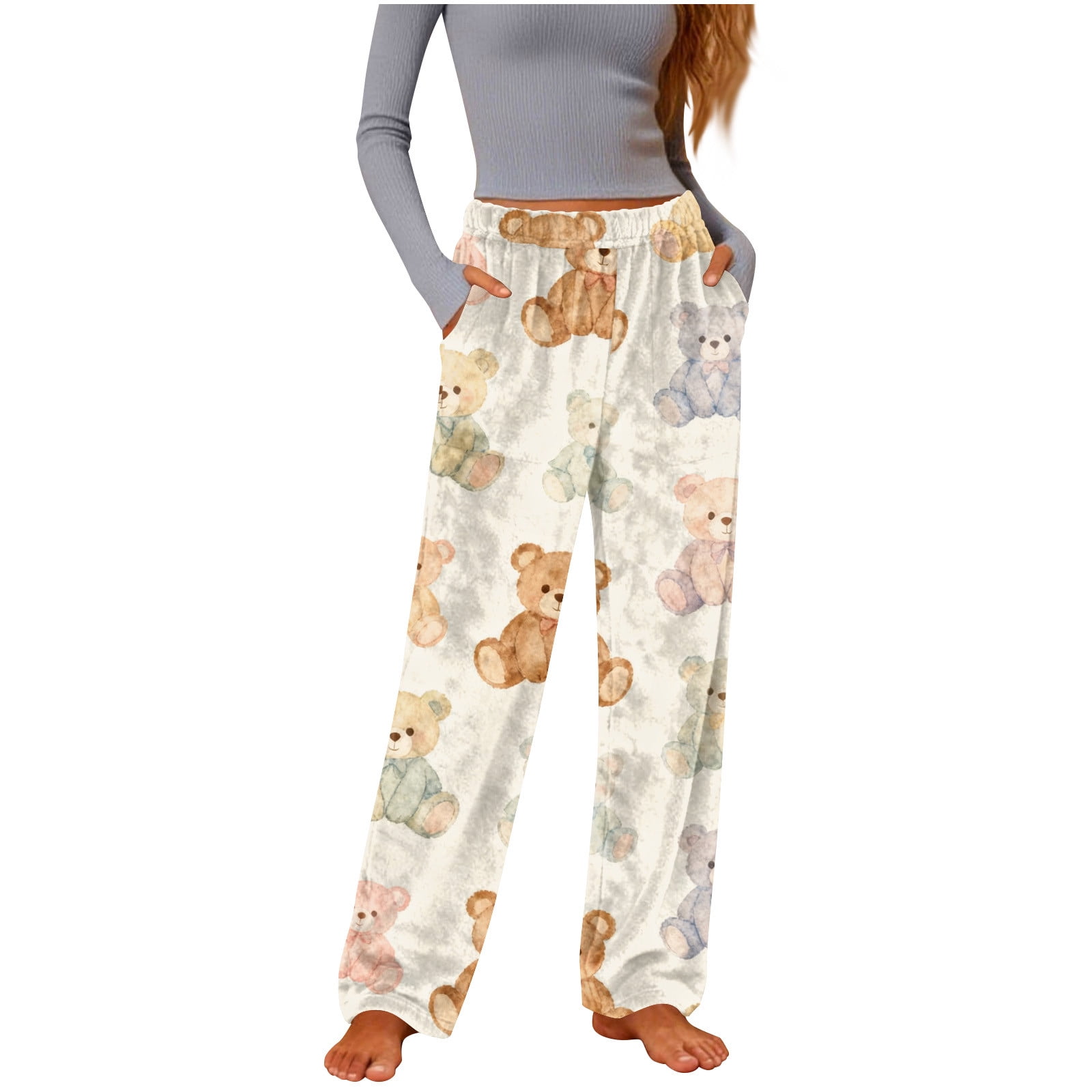 Betivan Women's Plush Fuzzy Pajama Pants Warm Cozy Pj Bottoms ...