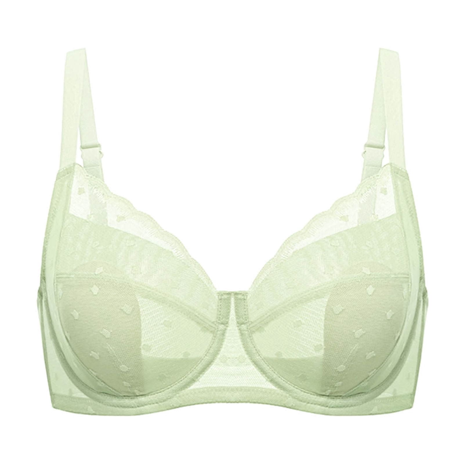 Betivan Women's Solid Color Lace Trim Thin Wireless Push-Up Padded ...