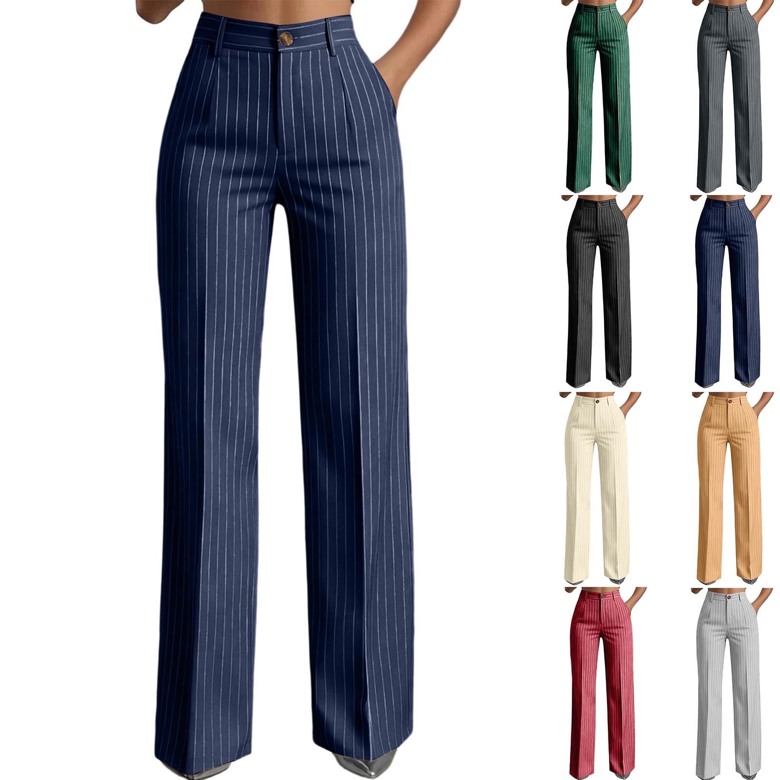 Betivan Work Pants Women Wide Leg Loose Office Slacks High Waisted ...