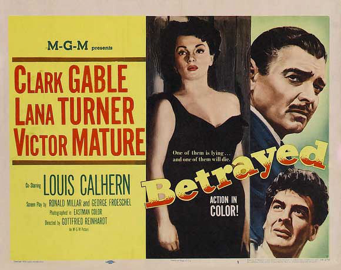 Betrayed - movie POSTER (Half Sheet Style B) (22" x 28") (1954 ...