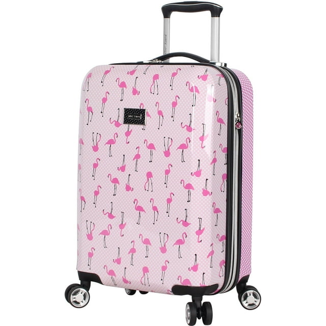 Betsey Johnson 20” Hardside Spinner Luggage, Pink/White - Walmart.com