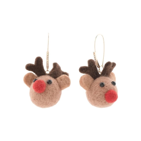 Betsey Johnson Reindeer Plush Drop Earrings, Needle Felt Design, Fish ...