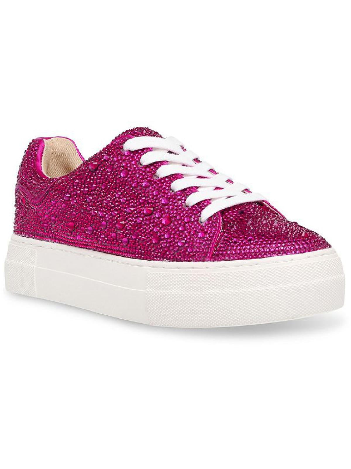 Betsey Johnson Womens Sidny Rhinestone Trainers Lace-Up Shoes - Walmart.com