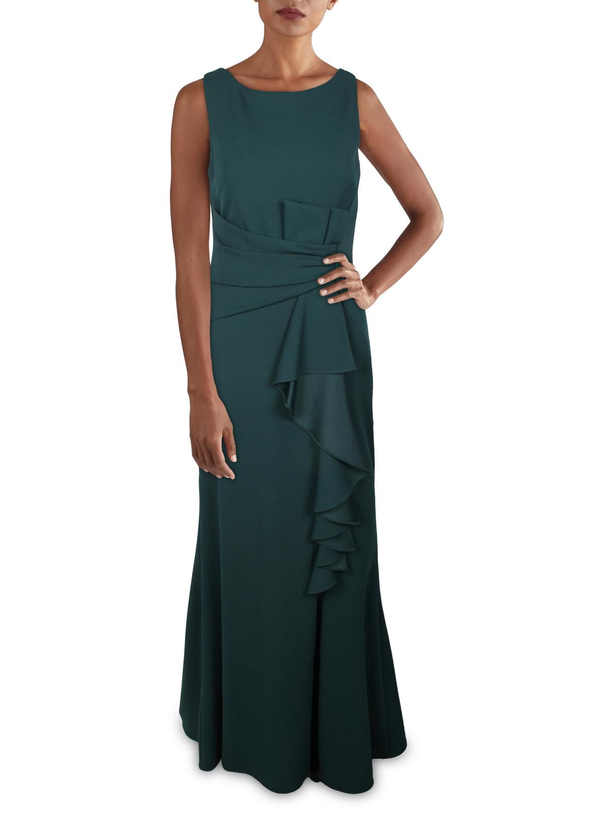 Betsy & Adam Womens Ruched Side Slit Evening Dress - Walmart.com