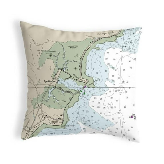 Betsy Drake 18 x 18 in. Rye Harbor, NH Nautical Map Noncorded Indoor ...