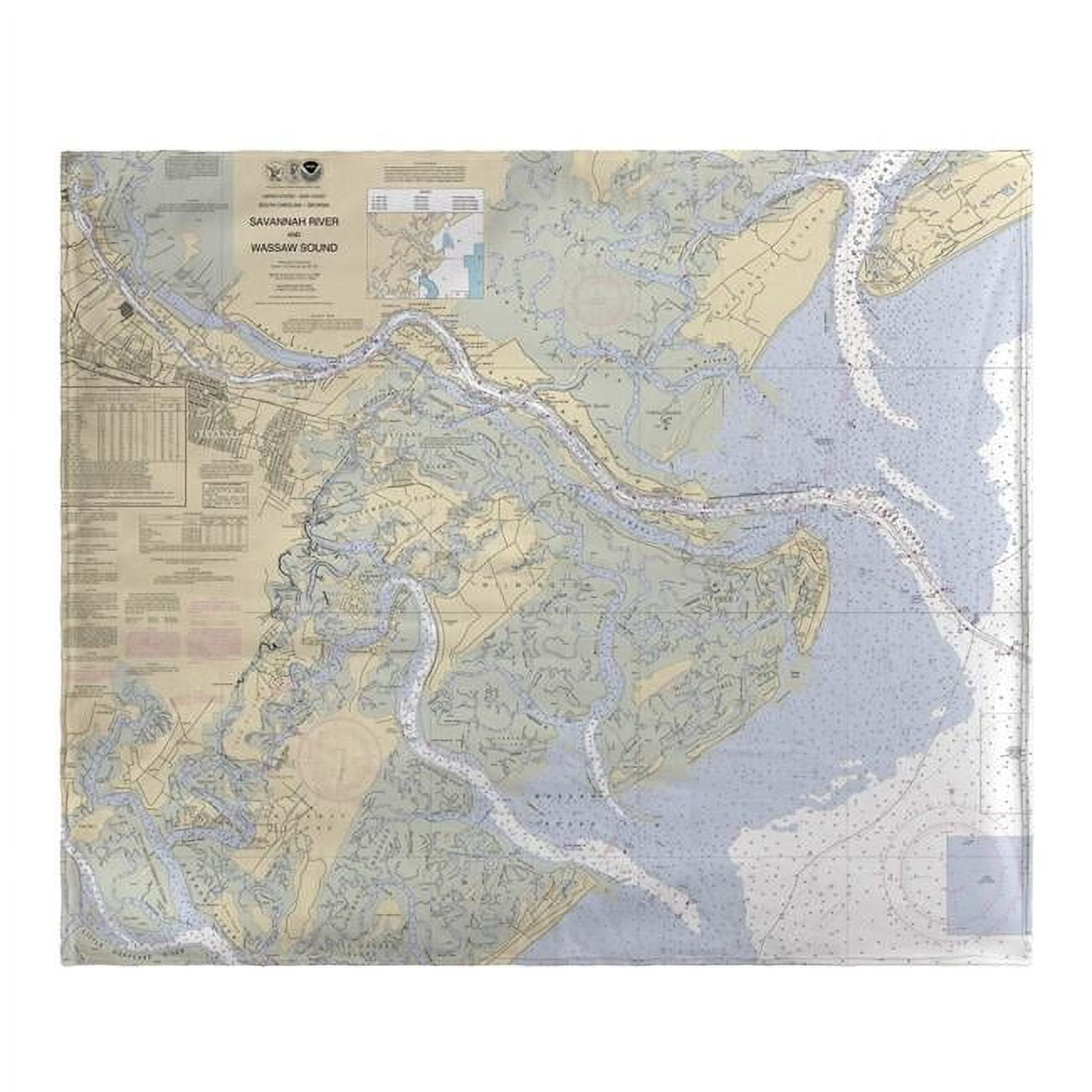 Betsy Drake BK214 Savannah River & Wassaw Sound, GA Nautical Map Fleece ...