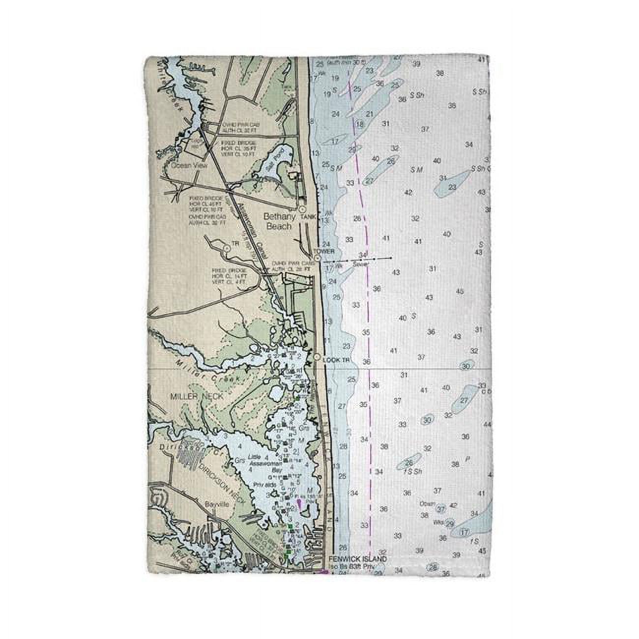 Betsy Drake Bethany Beach, DE Nautical Map Kitchen Towel - Walmart.com