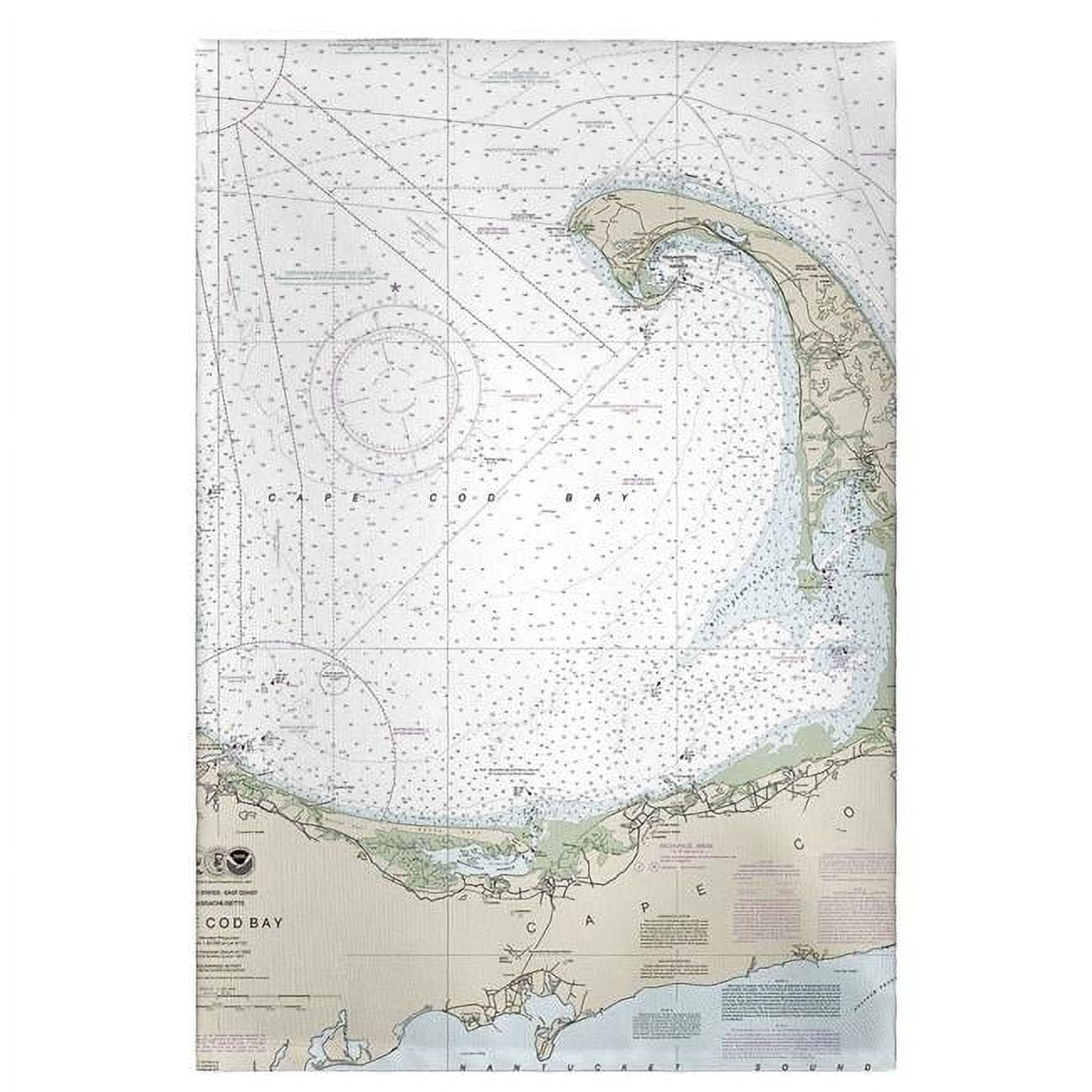 Betsy Drake GT13246 Cape Cod Bay, MA Nautical Map Guest Towel - Walmart.com