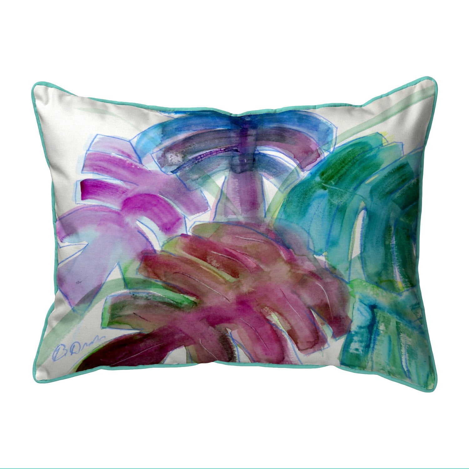 Betsy Drake HJ1148 16 x 20 in. Monstera Leaves Indoor & Outdoor Pillow ...