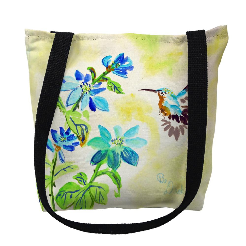 Betsy Drake Interiors Aqua Hummingbird Large Tote Bag 18x18 - Walmart.com