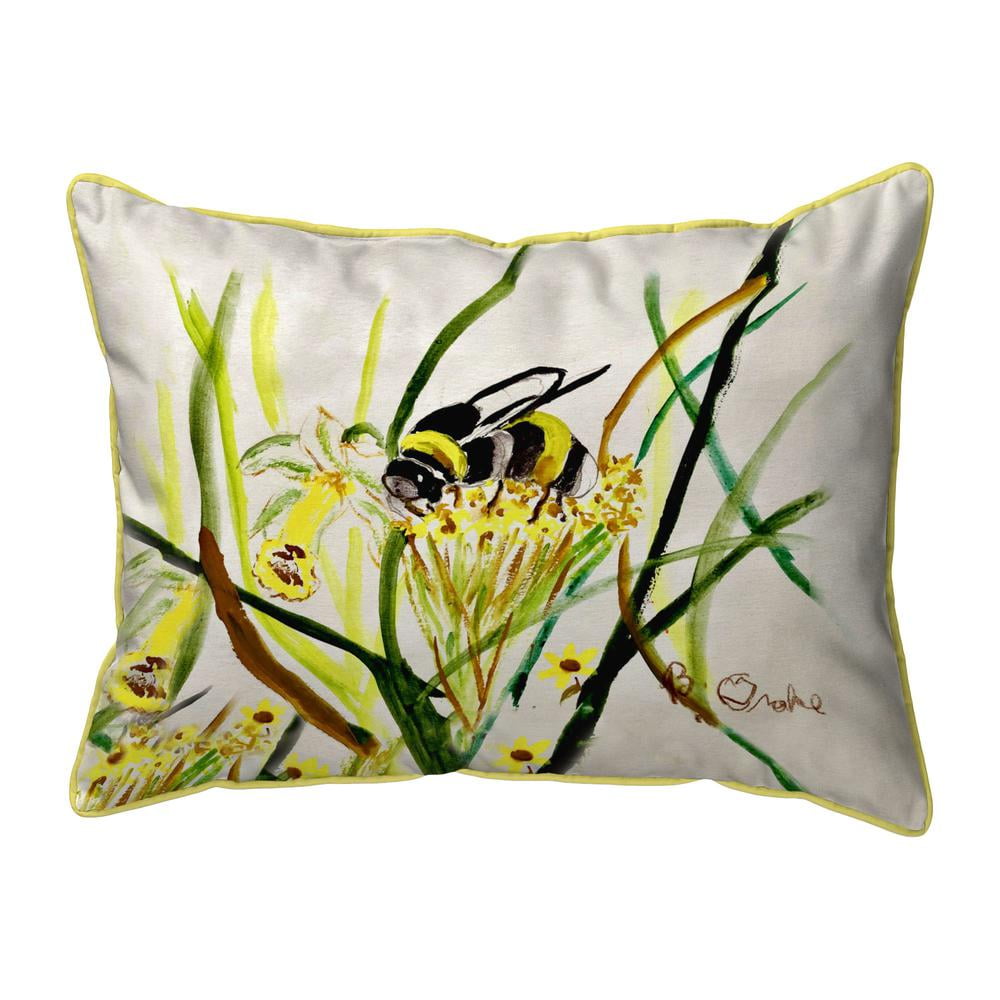 Betsy Drake Interiors Bee & Flower Large Indoor/Outdoor Pillow 16x20 ...