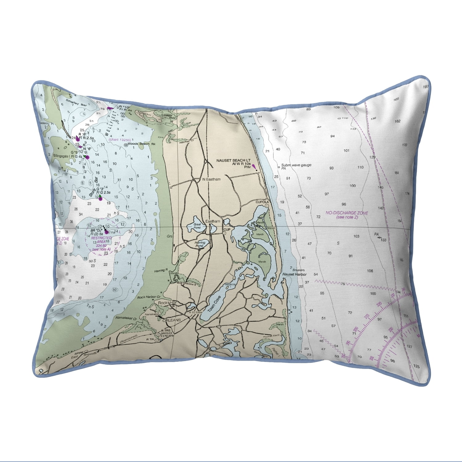 Betsy Drake Interiors Cape Cod - Nauset Beach, MA Nautical Map Small ...